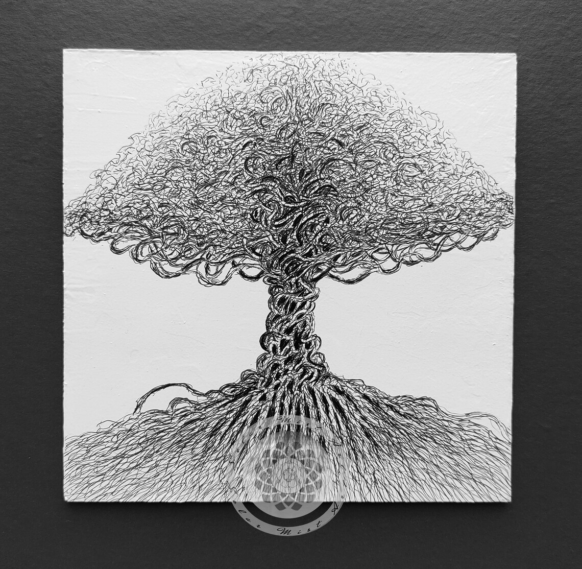 Ink Drawing Surreal Tree Landscape Tiny Trees Painted Grafics - Etsy