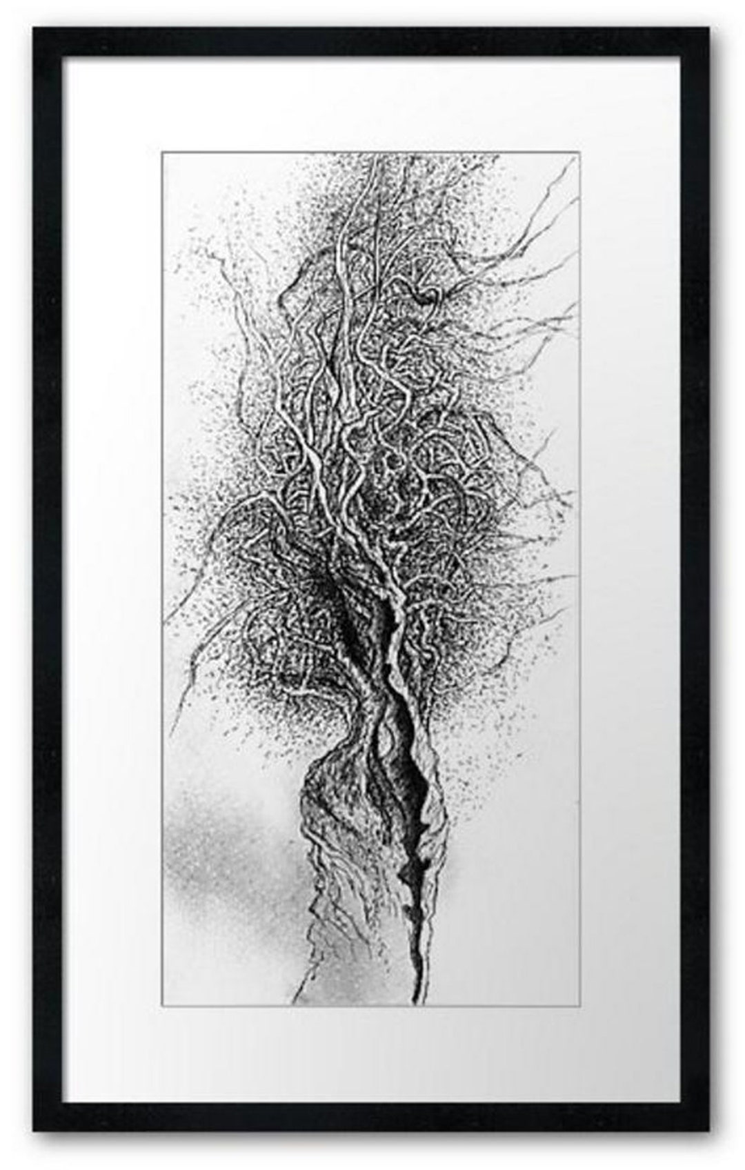 Tree Ink Drawing Art PRINT Forest Realistic Art Illustration Landscape ...