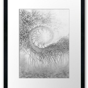 Pencil Drawing Treeillustration Forest Landscape Mystic Tree Painted ...