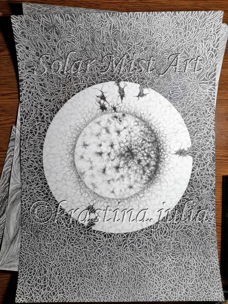 Circle Charcoal Ink Art PRINT Sphere Drawing Illustration - Etsy