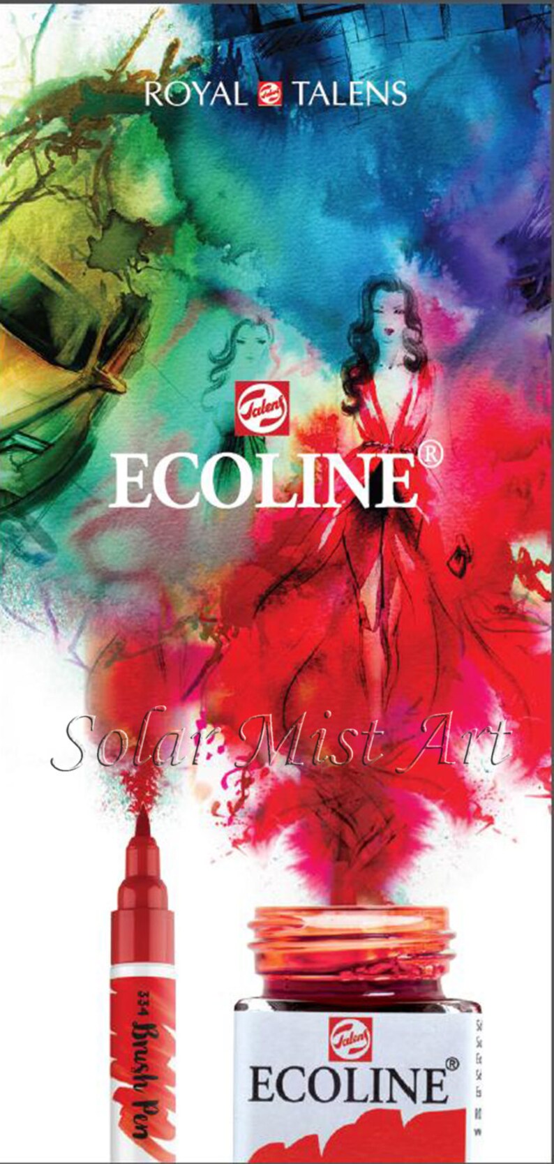 Talens Ecoline Liquid Watercolor Ink Paint Set Artists Aquarell Kit Les ...