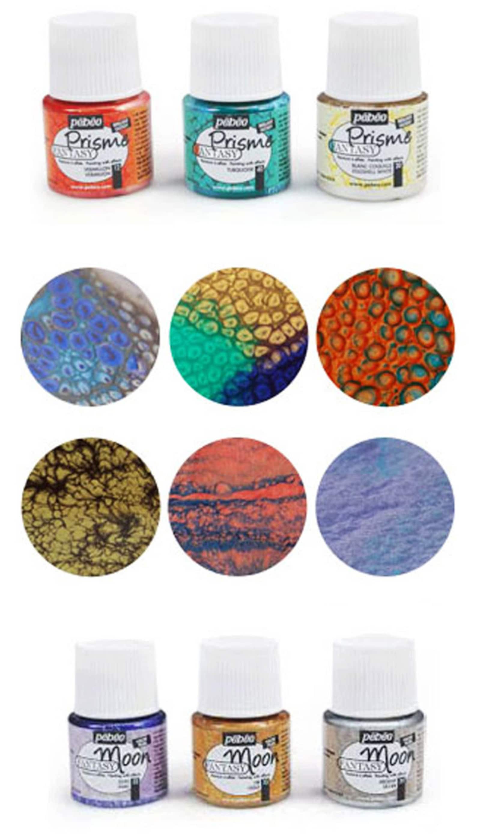 Pebeo Fantasy Moon Textured Pearlescent Effect Color Paints for Glass ...
