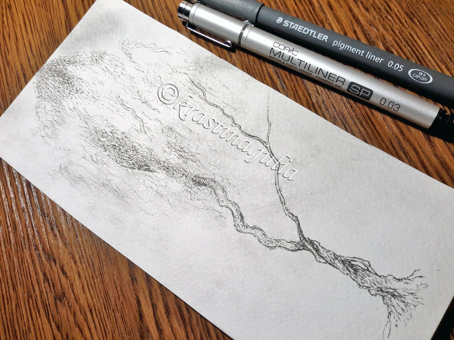 Tree Ink Drawing Art PRINT Forest Realistic Art Illustration | Etsy