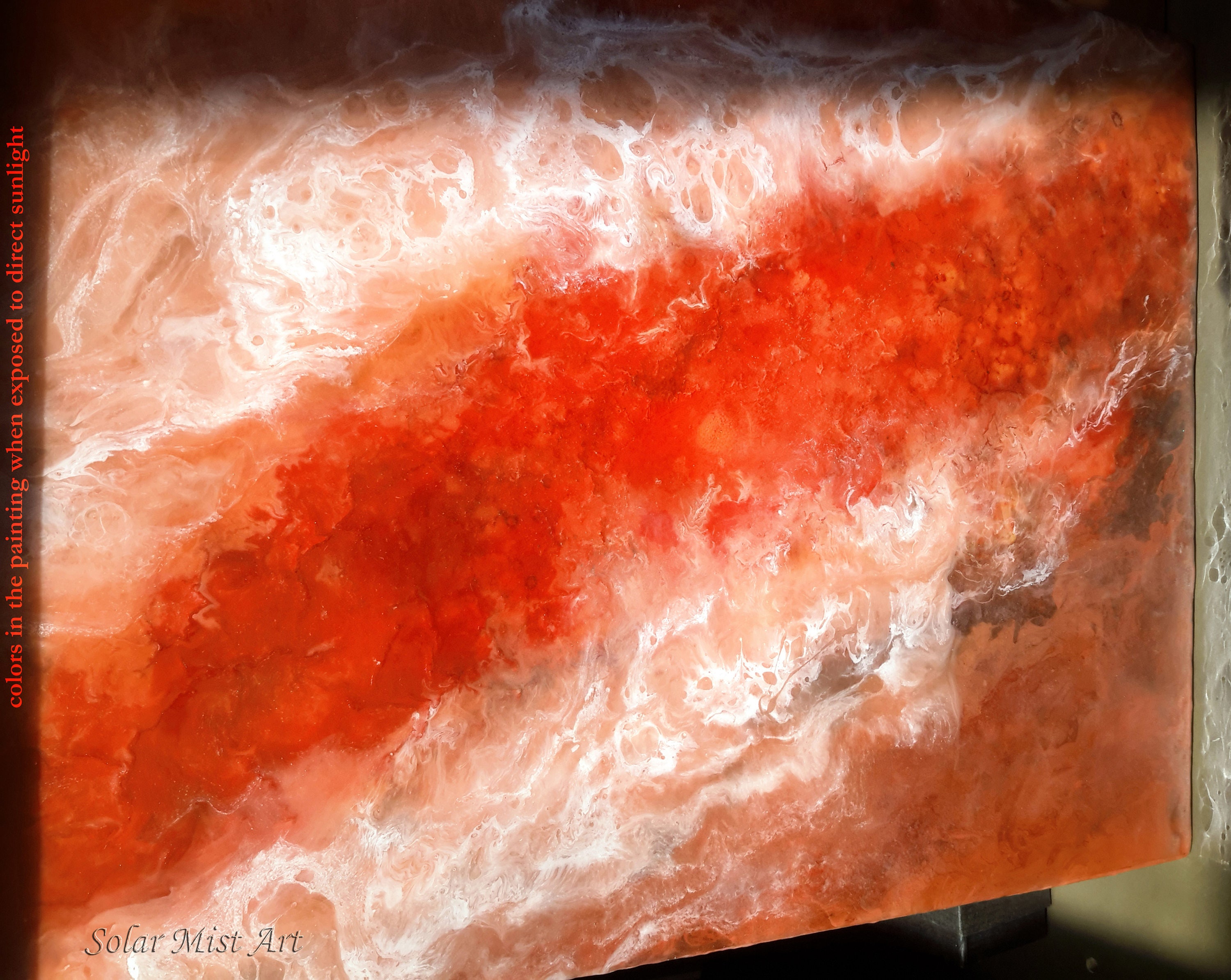 Epoxy Resin Art Bright Red Orange Art Fire Art Modernart ...