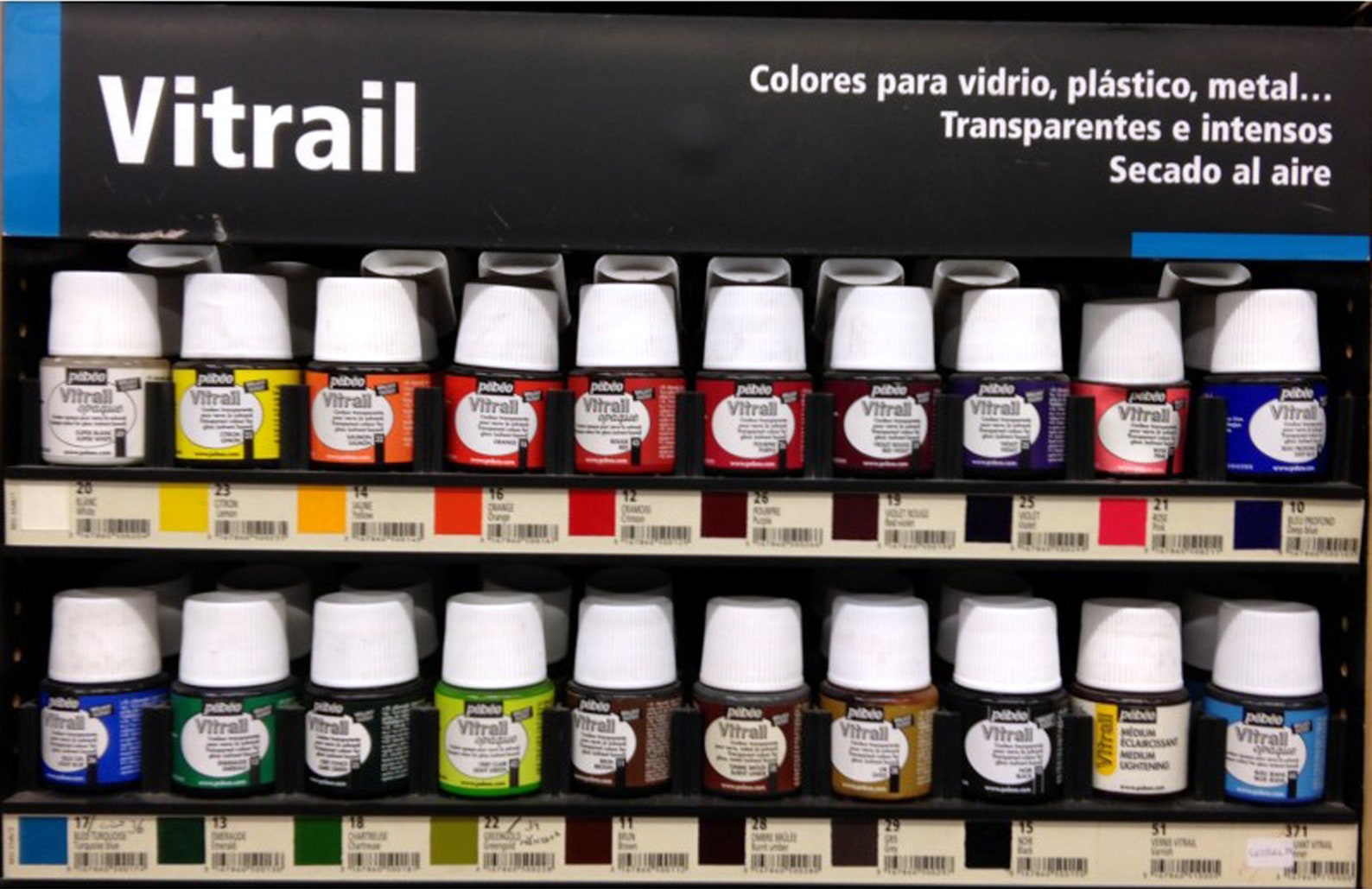 Pebeo Vitrail Stained Glass Effect Color Paints for Glass Stone Metal ...