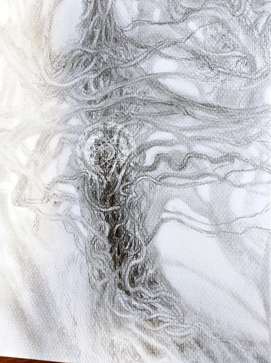 Forest Landscape Mystic Tree Pencil Drawing Surreal | Etsy