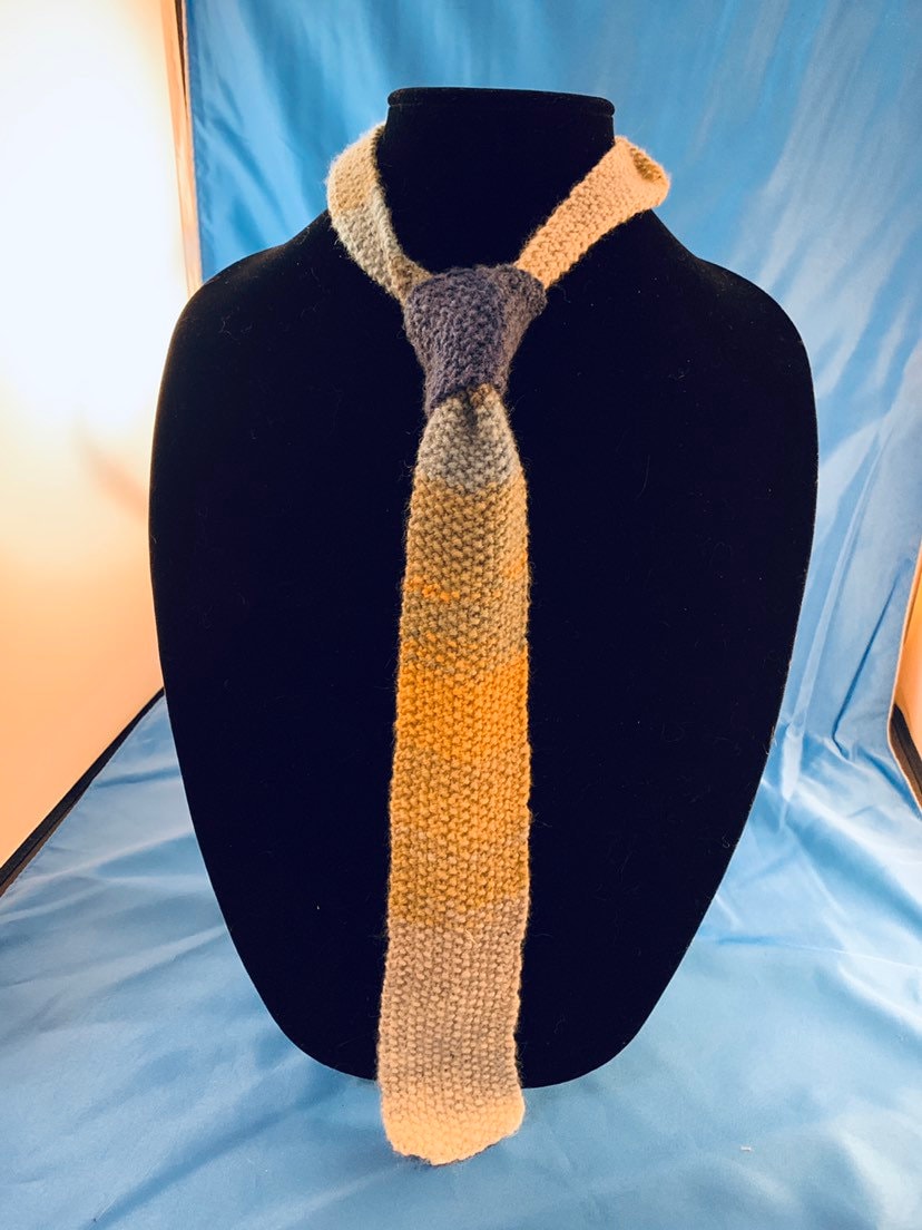 Hand Knit Necktie - Etsy