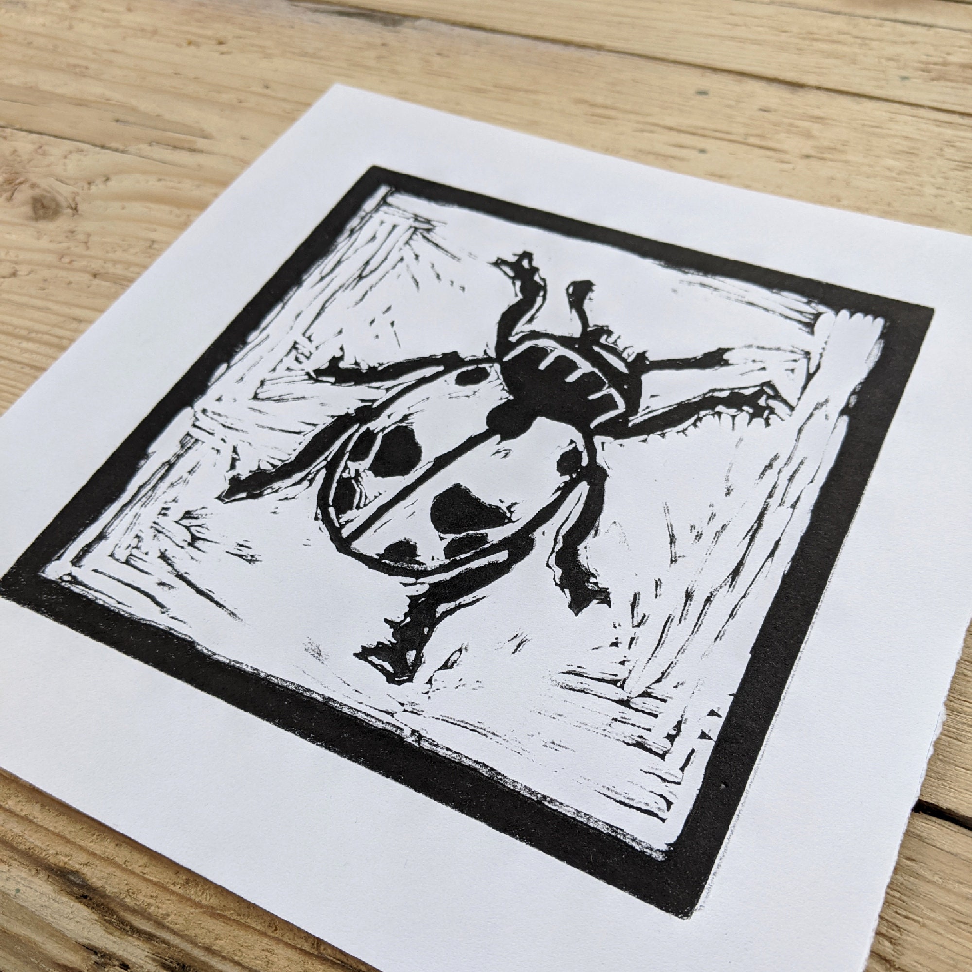 Ladybird Art Print, Wall Art, Linocut, Original, Hand Made, Hand ...