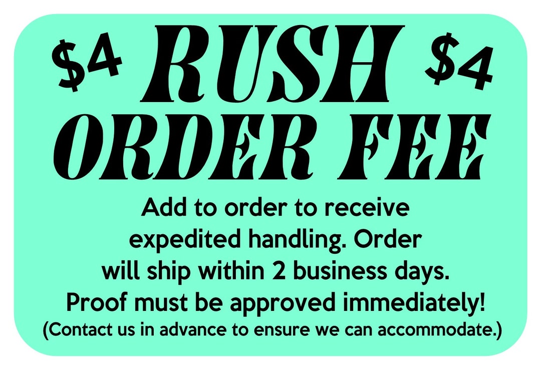 Personalizeit! Rush Order! Add to Order to Receive Expedited Handling ...