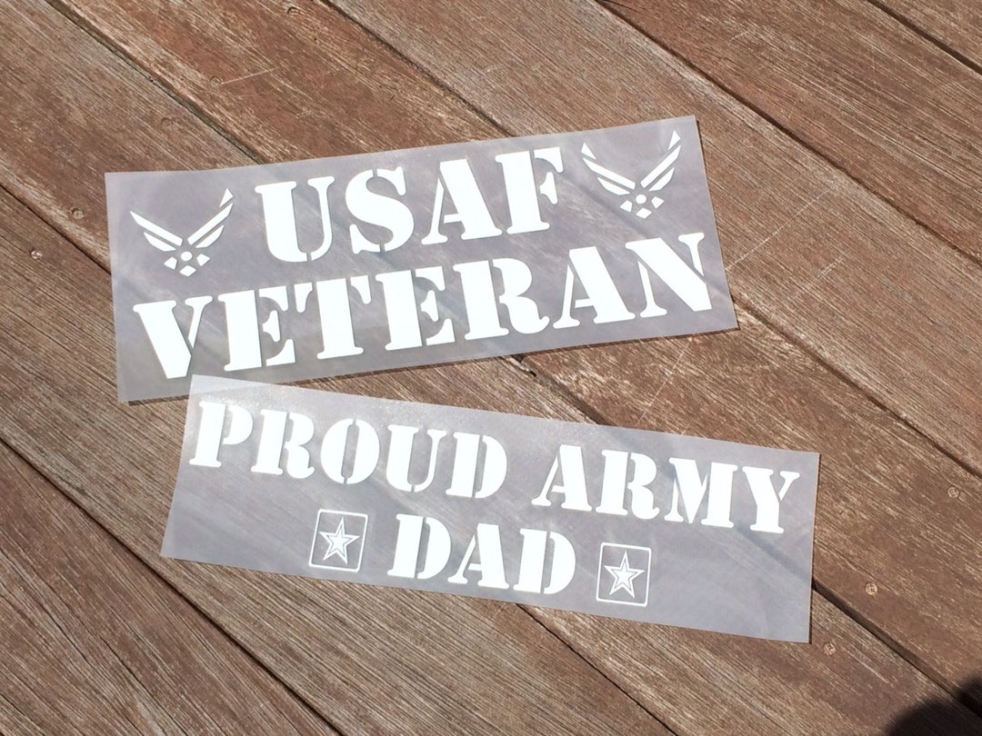PROUD ARMY DAD Iron on Decal. Several Color Choices. Any Military ...