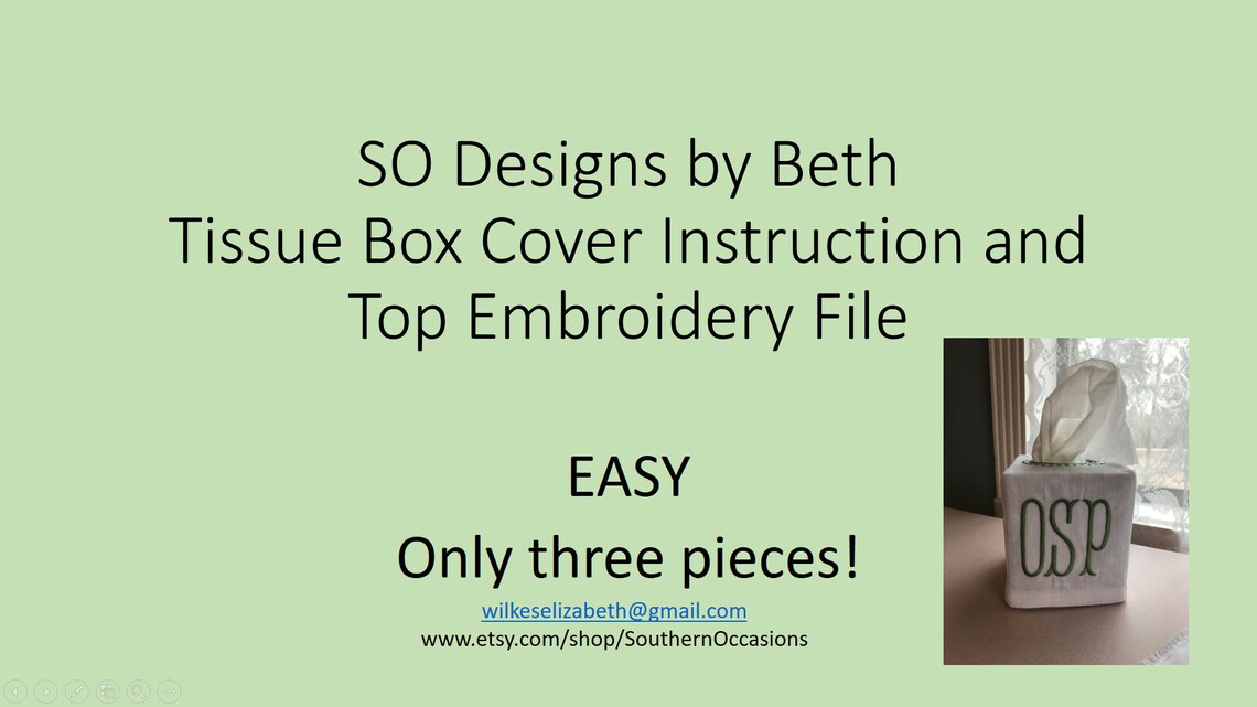 Tissue Cover Instruction and Top Embroidery File Oval and Circle - Etsy