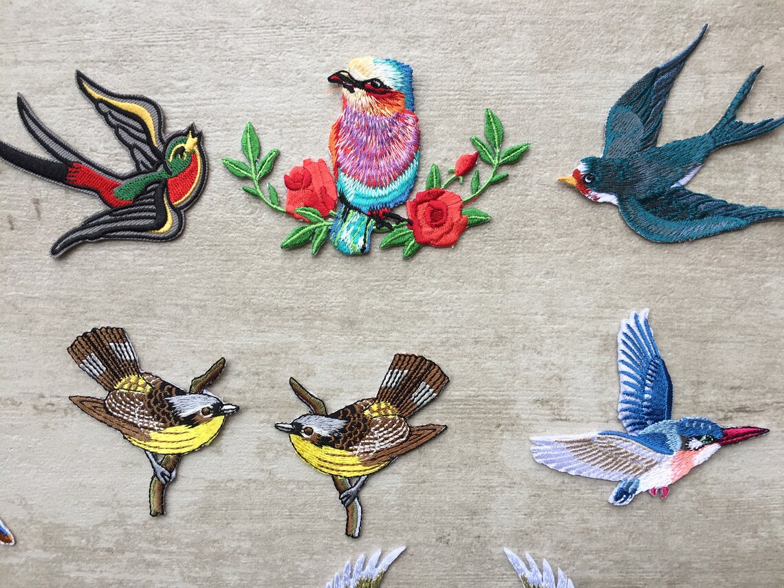 Embroidery Bird Iron on Appliques - Etsy
