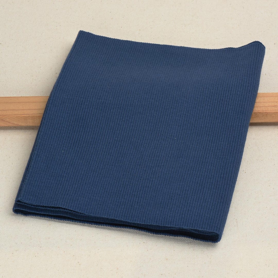 Navy Blue Ribbed Fabric for Cuffs, Waistbands, Necklines - Etsy