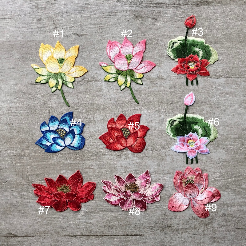 Lotus Flower Embroidery - Etsy