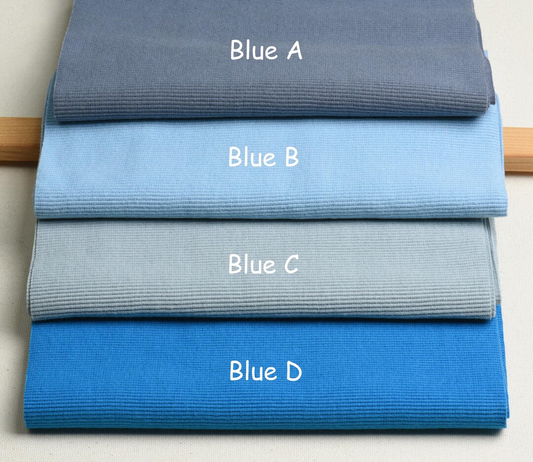 Elastic Rib Knit Cuffs Waistband Collar Fabric Trim Blue - Etsy
