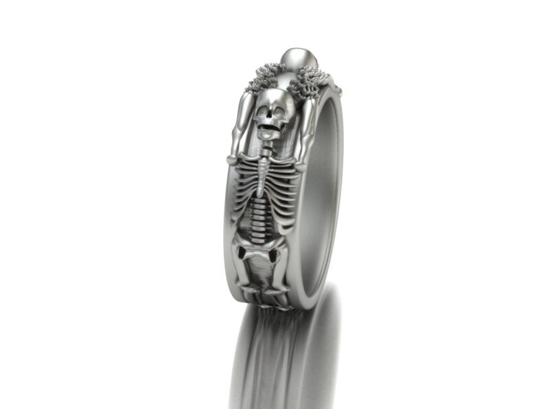 Gentleman's Sterling Silver Skeleton Band - Etsy