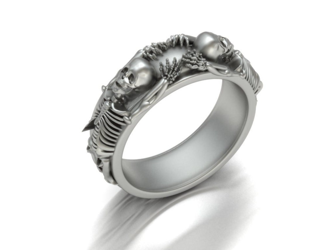 Gentleman's Sterling Silver Skeleton Band - Etsy