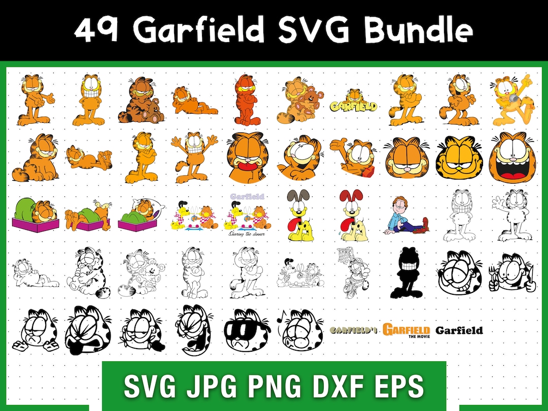 49 Garfield SVG Bundle, Garfield SVG Template, Digital SVG, Sublimation ...