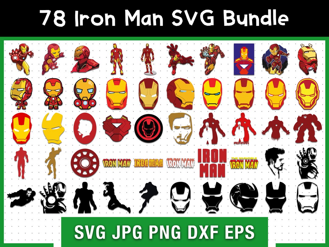 78 Iron Man SVG Bundle, Iron Man SVG Template, Digital SVG, Sublimation ...