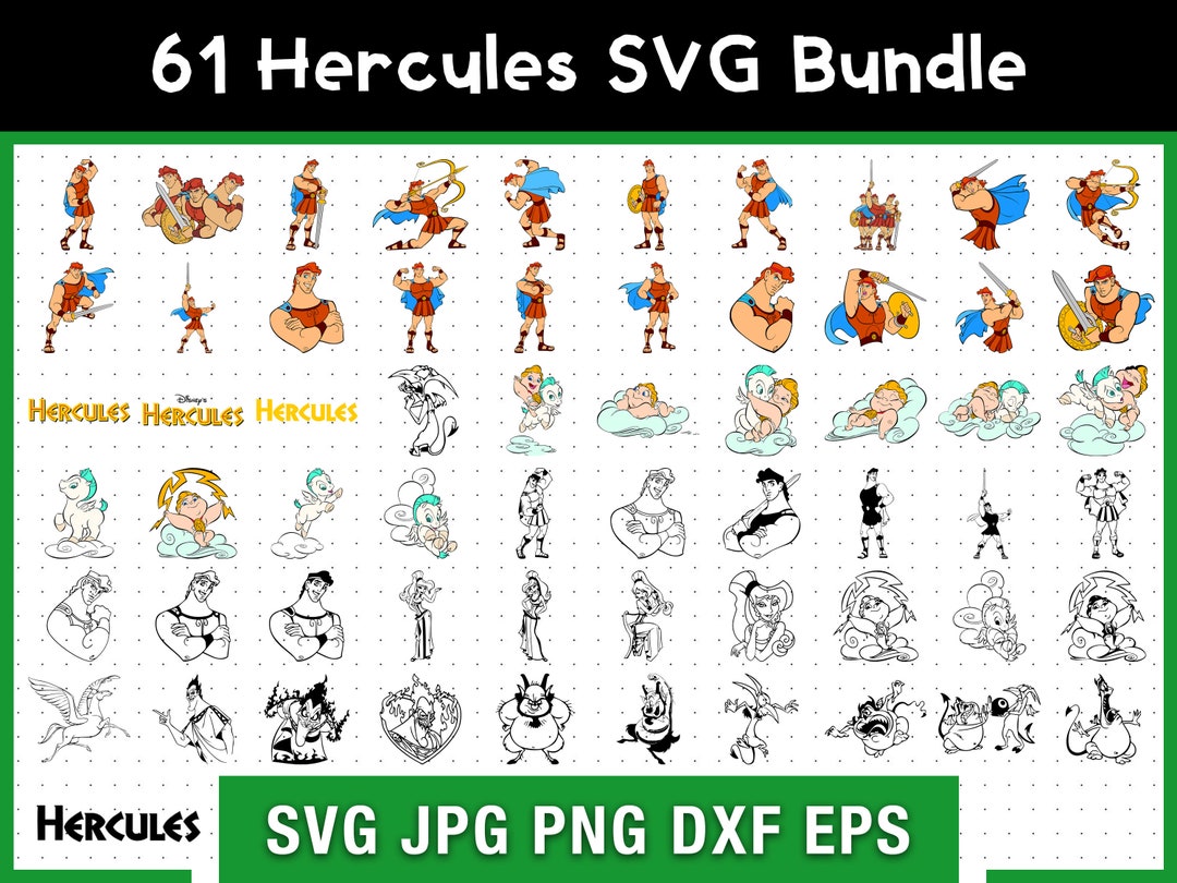 61 Hercules SVG Bundle, Hercules SVG Template, Digital SVG, Sublimation ...