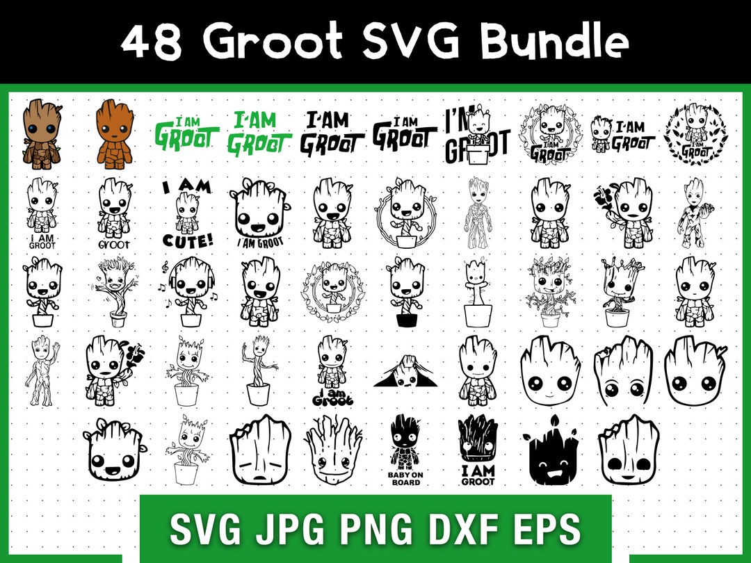 48 Groot SVG Bundle, Groot SVG Template, Digital SVG, Sublimation ...