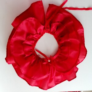 Red Clown Neck Ruffle Three Layer Neck Ruff, Jester Collar Circus Clown ...