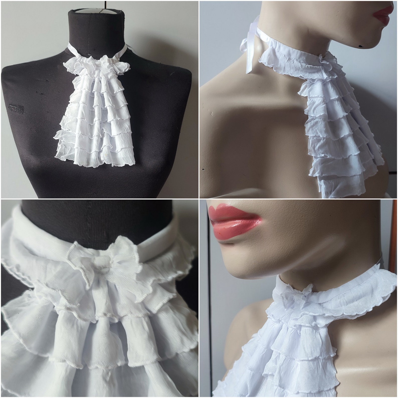 Pirate Costume Custom Ruffled Jabot, Simple Collar Jabot - Etsy