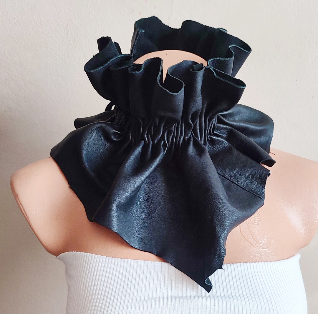 Medieval Warrior Costume Leather Neck Collar, Primitive Torn Rag ...