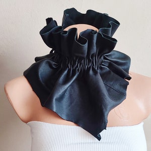 Medieval Warrior Costume Leather Neck Collar, Primitive Torn Rag ...