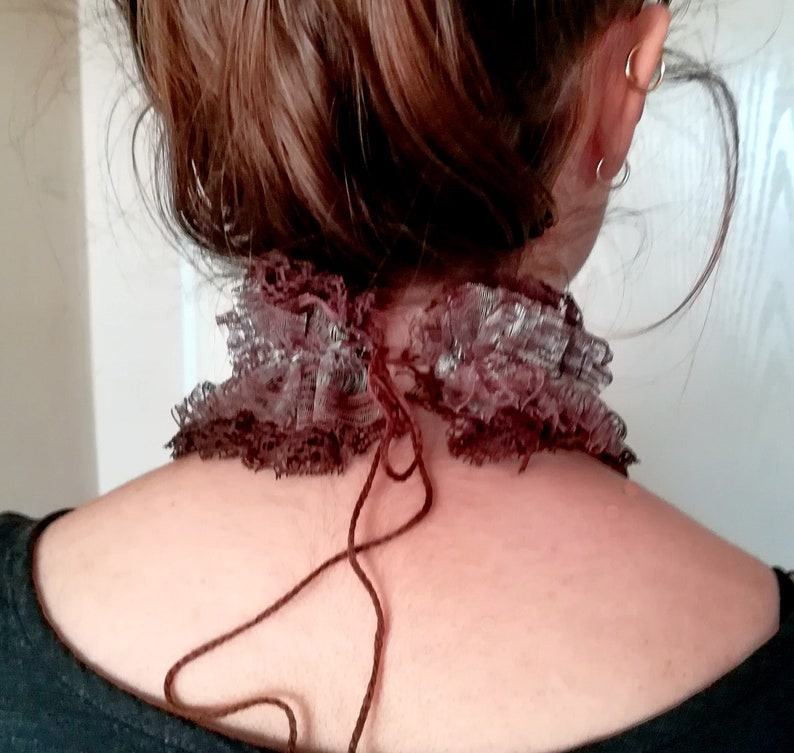 Boho Lace Ruffled Choker Brown Lace Rococo Collar - Etsy
