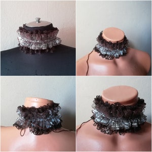Boho Lace Ruffled Choker Brown Lace Rococo Collar - Etsy