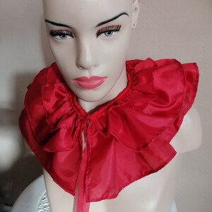 Red Clown Neck Ruffle Three Layer Neck Ruff, Jester Collar Circus Clown ...