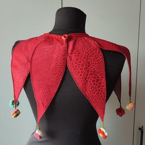 Pointed Jester Collar, Red Clown Collar Jester Neck Accessories With ...