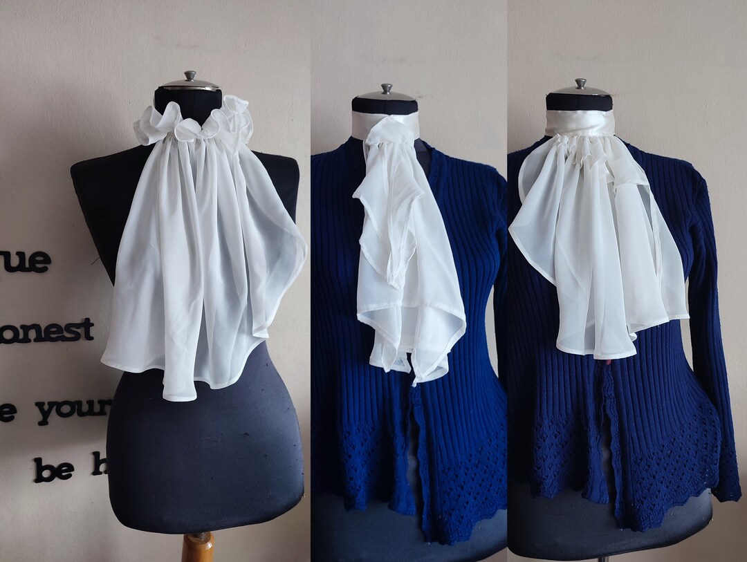 Jabot Ruffle Collar White Ruffle Neck Pice Medieval Costume Jabot ...