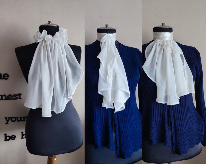 Jabot Ruffle Collar White Ruffle Neck Pice Medieval Costume Jabot ...