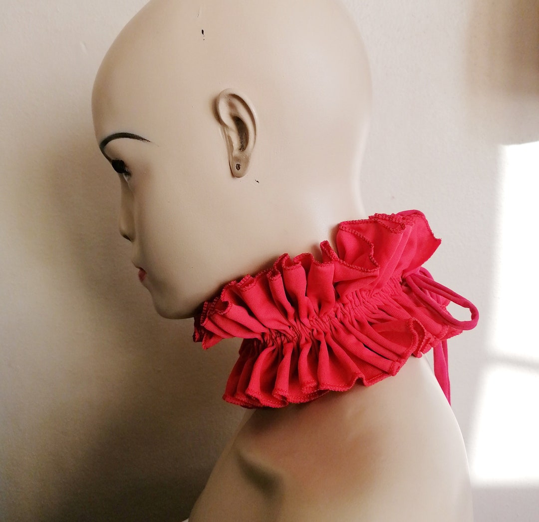Coral Pink Ruffle Collar Victorian Style Inspired Neck Ruffle Choker - Etsy