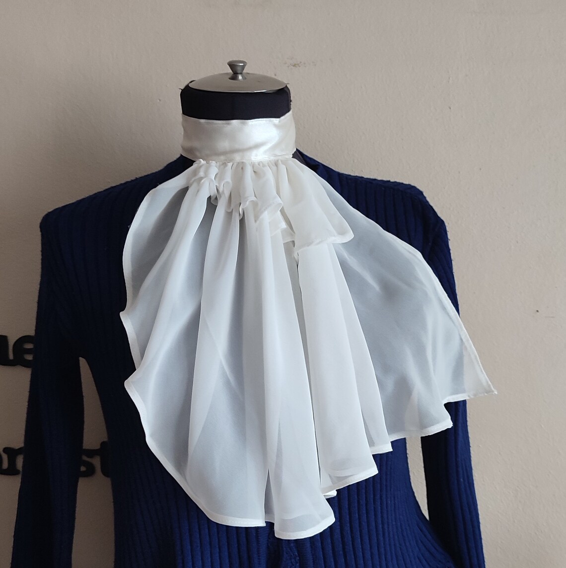 Jabot Ruffle Collar White Ruffle Neck Pice Medieval Costume Jabot ...
