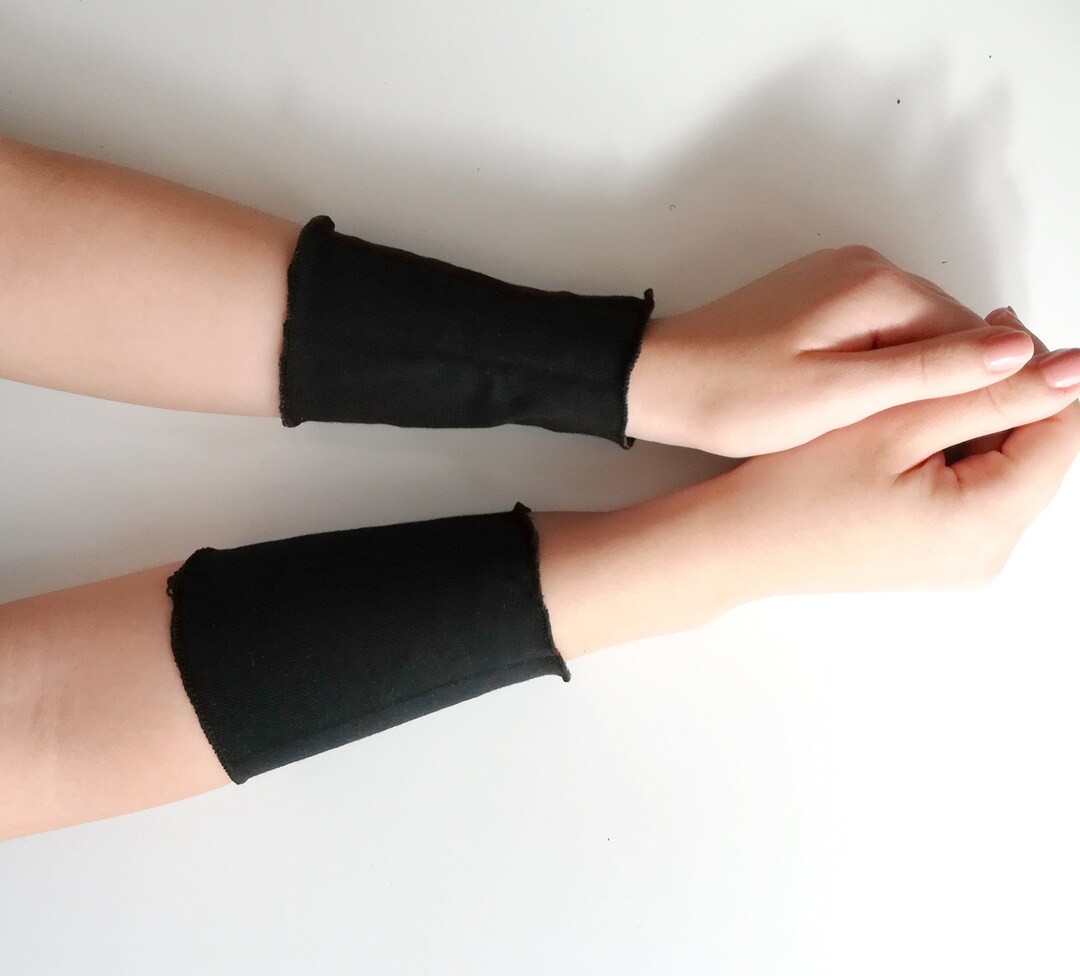 Black Arm Tattoo Covers, Wrist Cuffs for Women Bicep Armband Jersey Wrist Warmers Elbow Tattoo ...