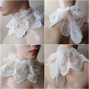 Scalloped High Collar White Victorian Collar Ruffle Choker for Women - Etsy