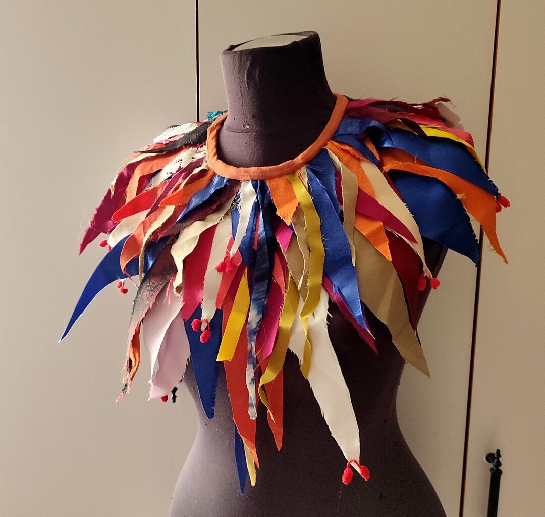 Colorful Festival Tribal Fashion Multicolored Jester Collar Tattered ...