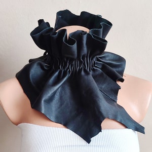 Medieval Warrior Costume Leather Neck Collar, Primitive Torn Rag ...
