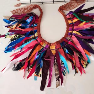 Colorful Festival Tribal Fashion Multicolored Jester Collar Tattered ...