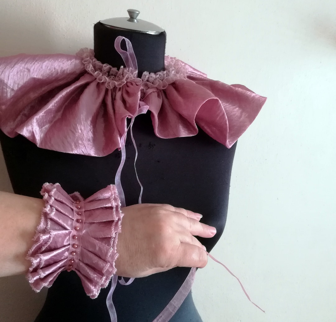 Dusty Rose Ruffled Wavy Collar, Detachable Collar Women, Neck Ruffle ...