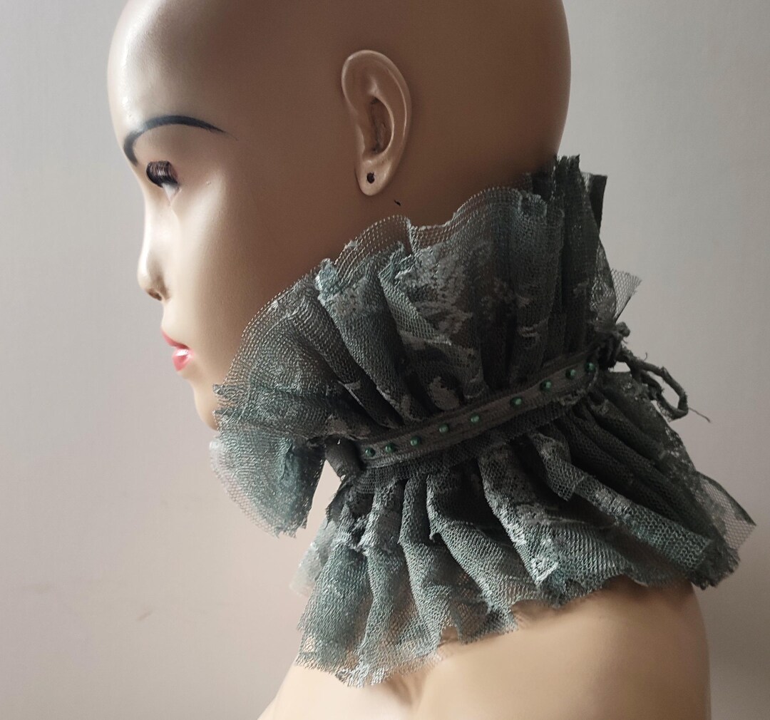 Blue Green Layered Ruffled Tulle Collar, Aqua Ruffle Clown Colar for ...