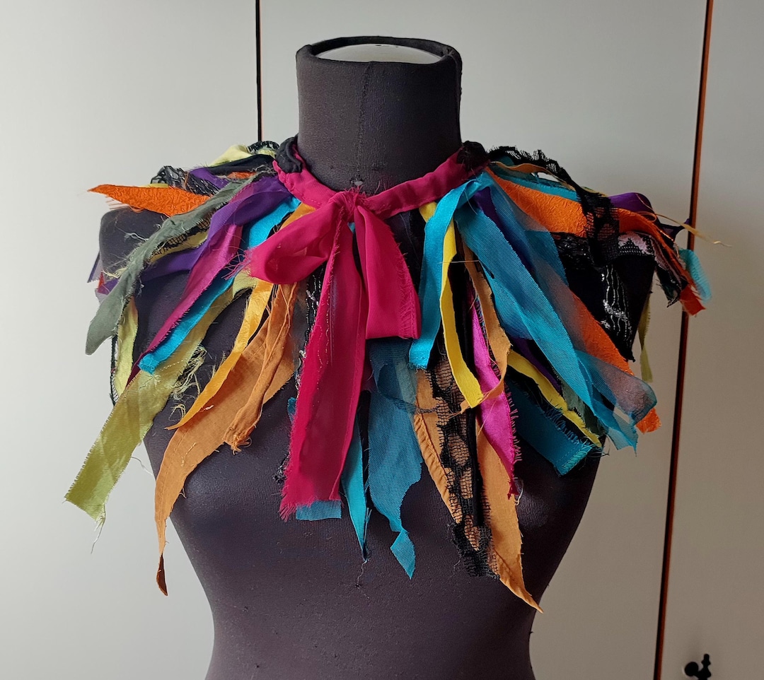 Colorful Festival Tribal Fashion Multicolored Jester Collar Tattered ...