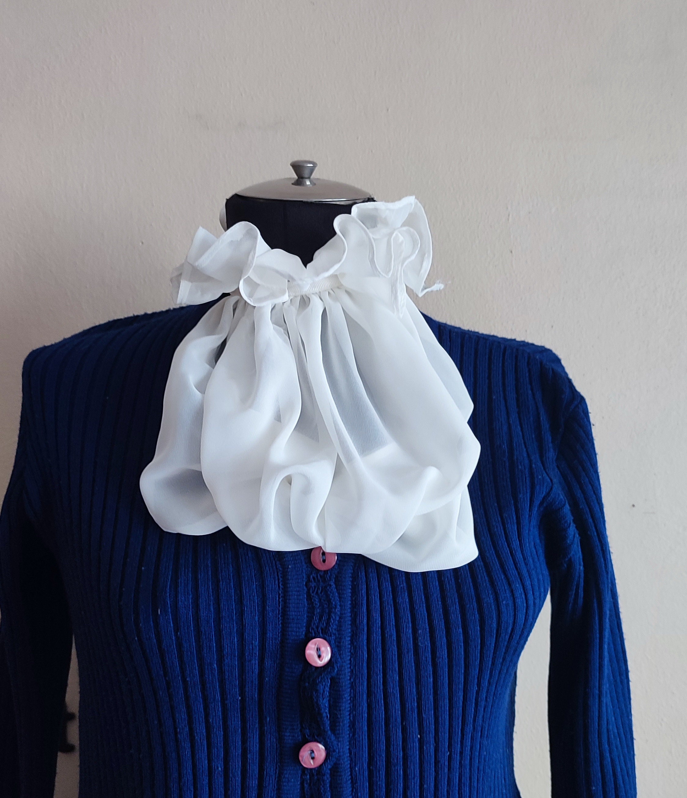 Jabot Ruffle Collar White Ruffle Neck Pice Medieval Costume Jabot ...
