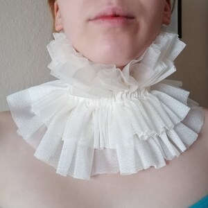 High Neck Ruff Collar Ruffle High Neck Elizabethan Ruff Champagne Cream ...