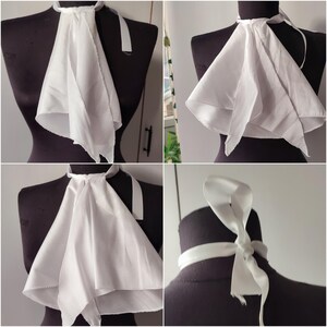 White Jabot Ruffle Collar, Ruffle Neck Pice Medieval Costume Accessory ...
