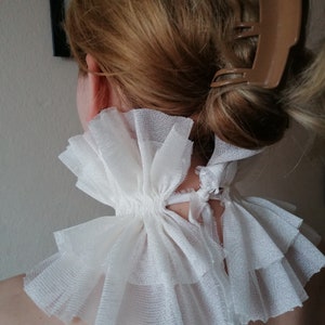 High Neck Ruff Collar Ruffle High Neck Elizabethan Ruff Champagne Cream ...