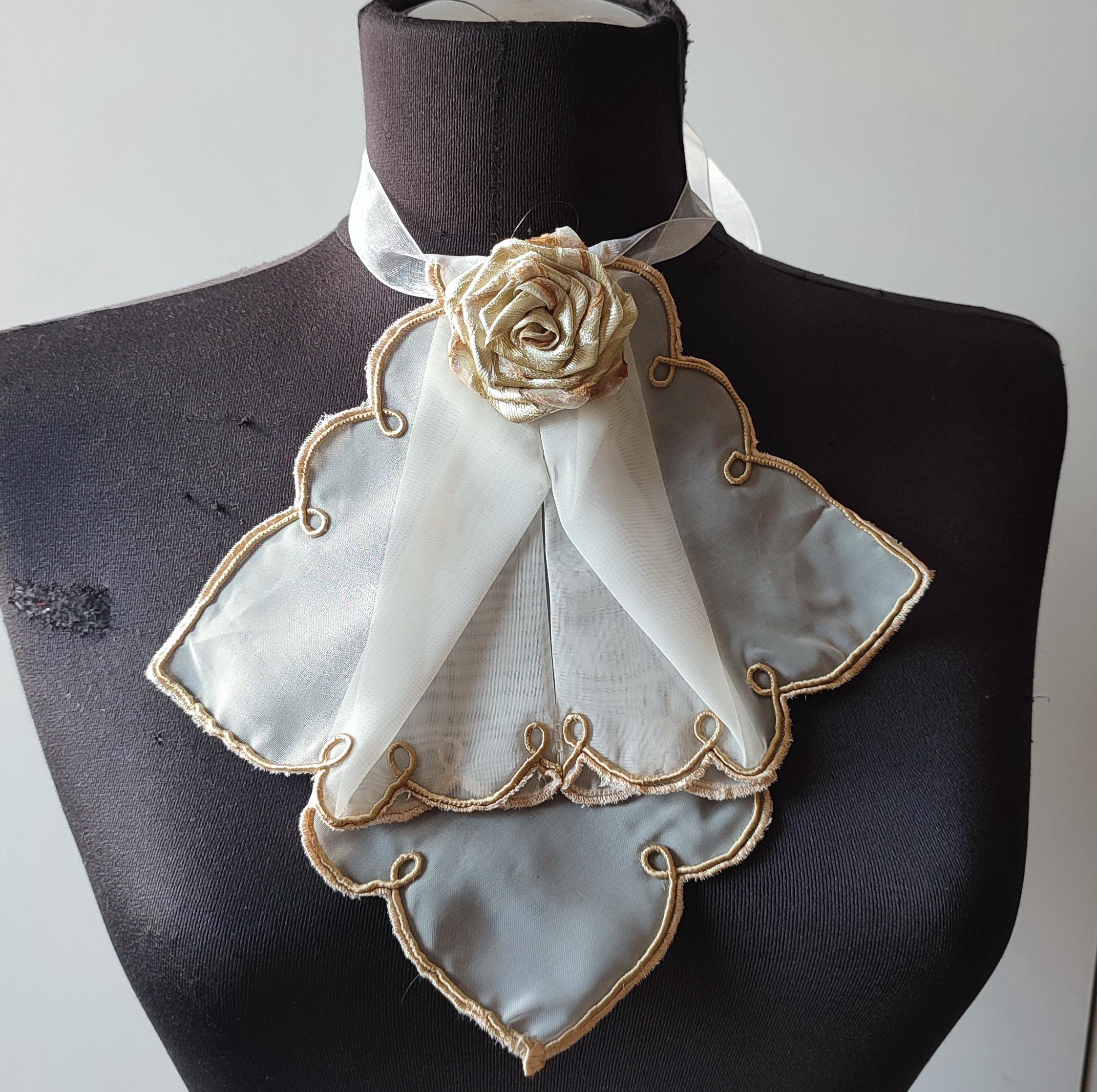 Victorian Inspired Retro Jabot Collar, Upcycled Vintage Piece, Mini ...